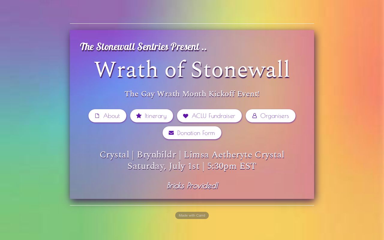 Stonewall Wrath Month